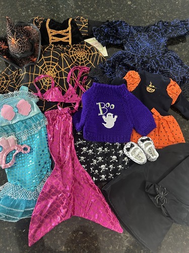 18" Doll Halloween Costumes Mermaid Witch dresses shoes Will fit ...