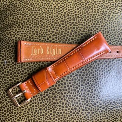 Vintage LORD Elgin 17.5mm Exotic Cognac Watch Band #1 | eBay