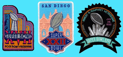 (3) WASHINGTON REDSKINS Willabee Ward SUPER BOWL CHAMPIONS PATCHES SB ...