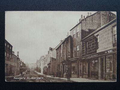 MORPETH Newgate St. shows T.J. WAKE MOTOR & TRACTOR GARAGE Old Postcard ...