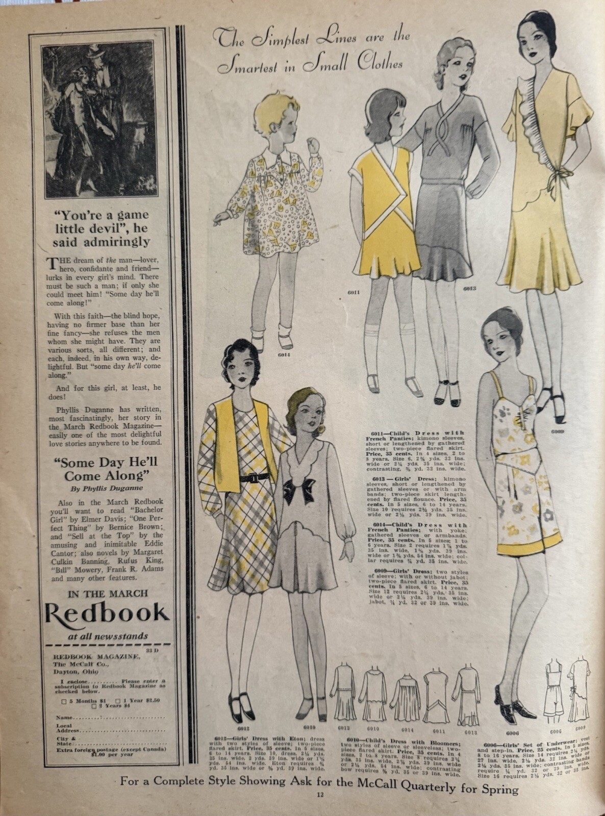 McCall Style News MARCH 1930 Vintage Sewing Patterns Flyer Original ...