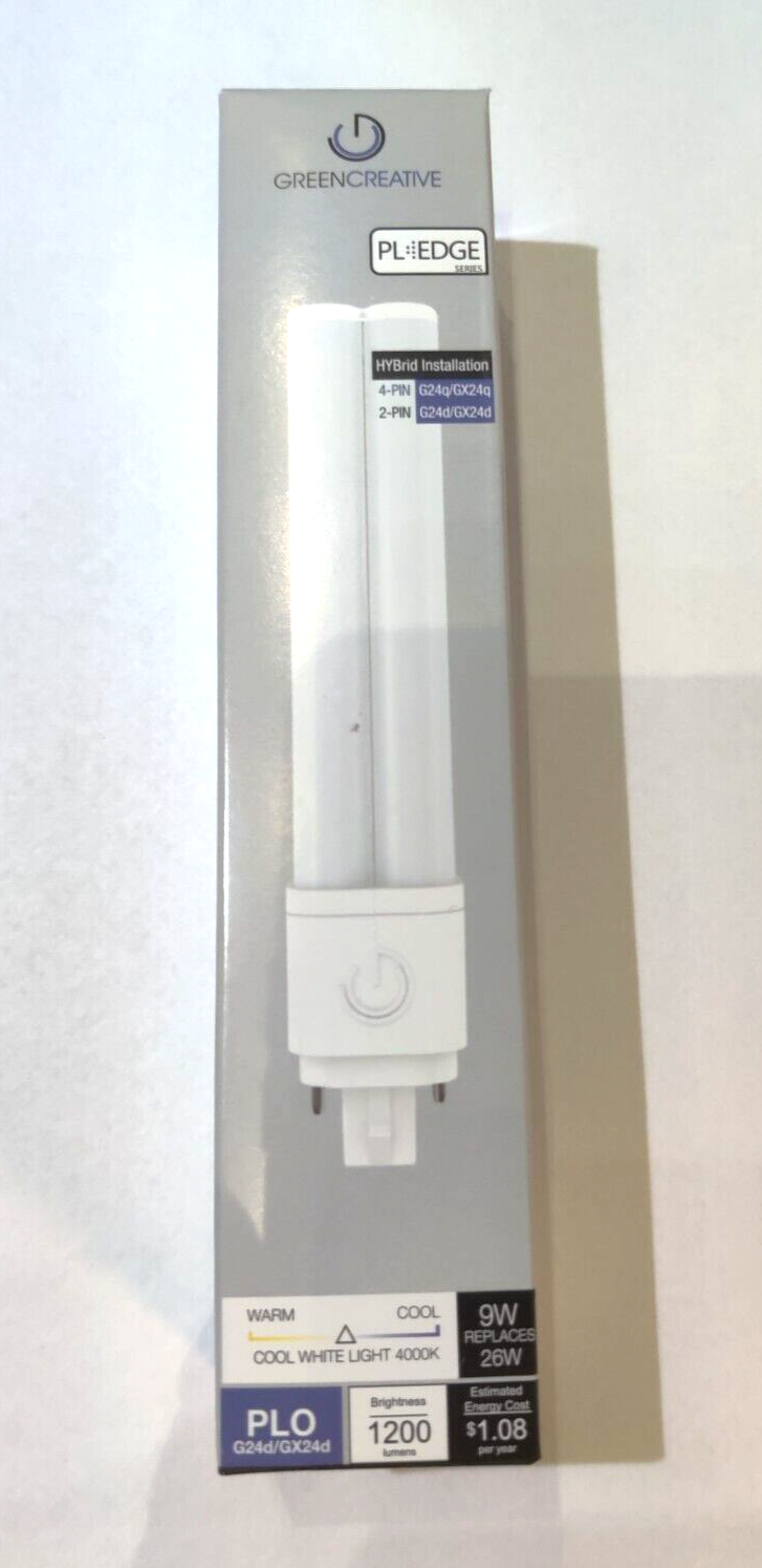 GreenCreative LED Light Bulb 2-4 Pin Base 4000K Cool White 120-277V 9W ...