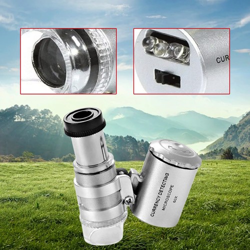 60X Magnifying Loupe Jewelry Jewelers Pocket Magnifier Loop Eye Glass ...