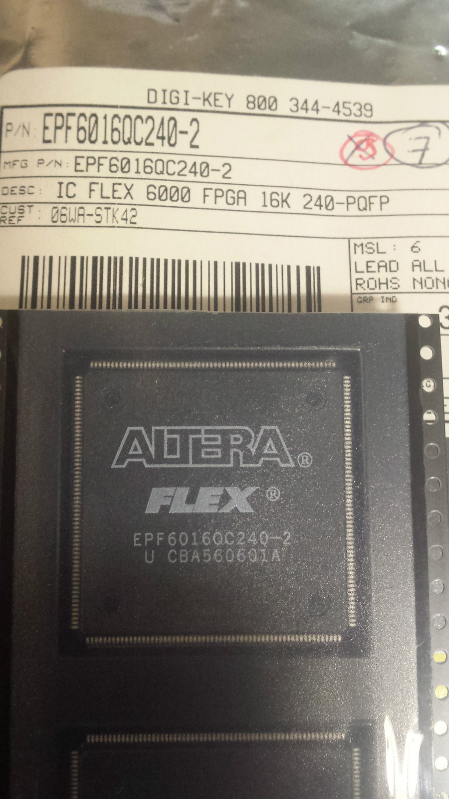 EPF6016QC240-2 ALTERA IC Flex 6000 FPGA 16K 240-PQFP (B2) Tracked ...