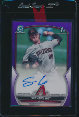 GRAYSON HITT AUTO 1st 2023 Bowman Chrome Draft PURPLE REFRACTOR/250 ...