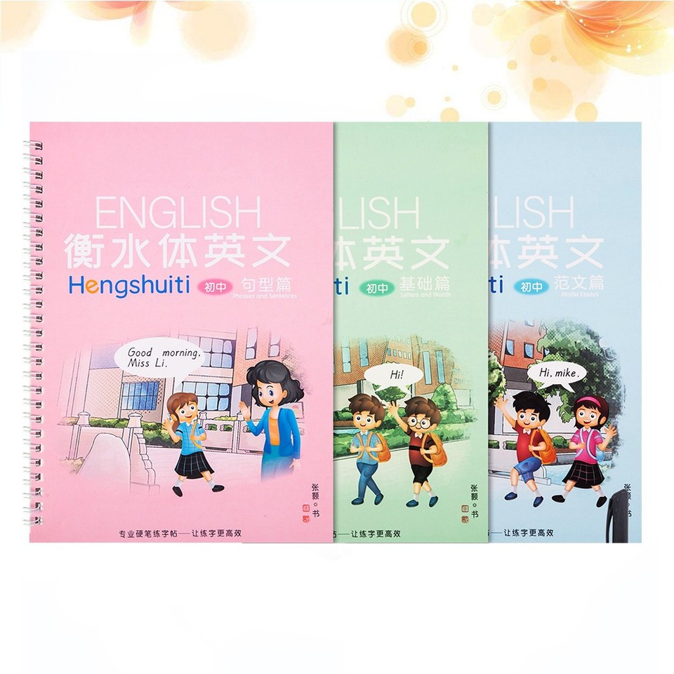 3Pcs English Calligraphy Writing Practice Copybook for Beginners and ...