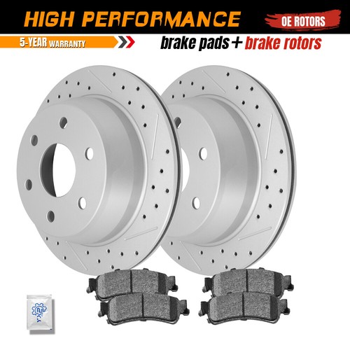 For GMC Sierra 1500 Chevy Silverado 150 Rear Disc Brake Rotor + Rear ...