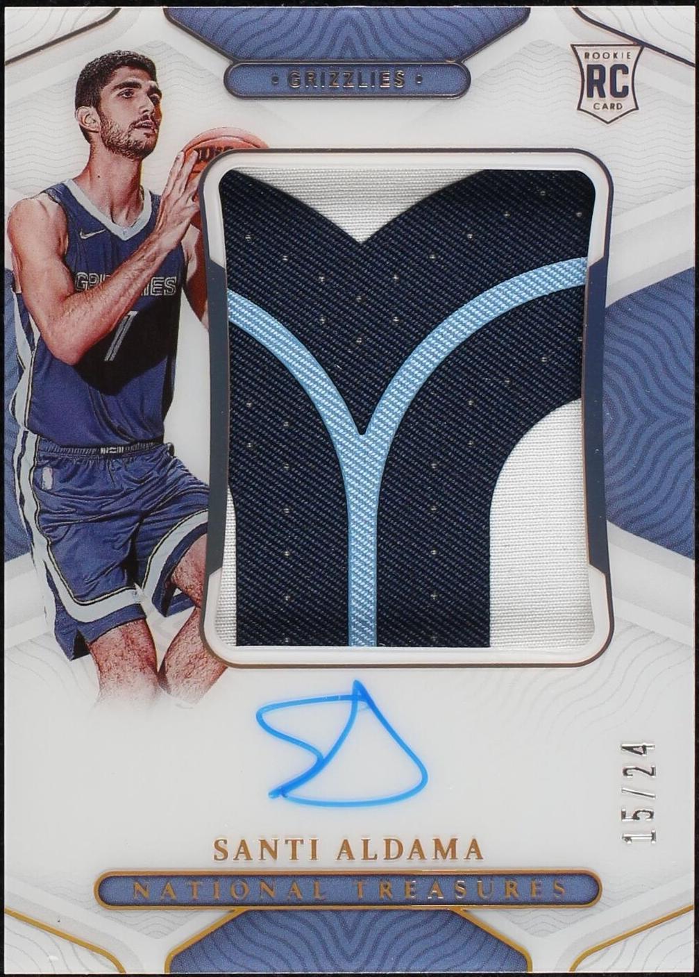 2021-22 Panini National Treasures - Rookie Patch Autograph Santi Aldama ...