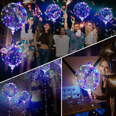 BOBO Balloons 10 PCS LED Light Up - Transparent Bubble Balloons For ...