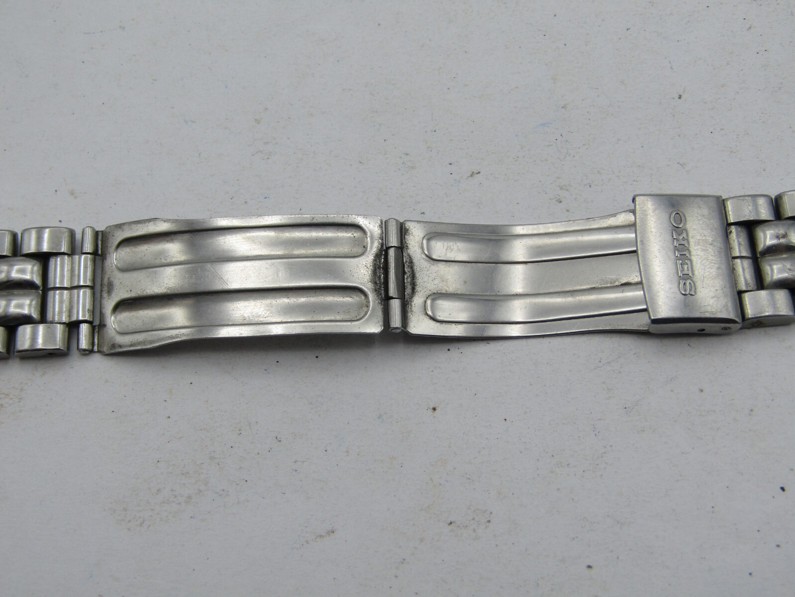 RARE VINTAGE SEIKO SOLID LINK WATCH BRACELET/BAND 21/10mm BENT BUT ...