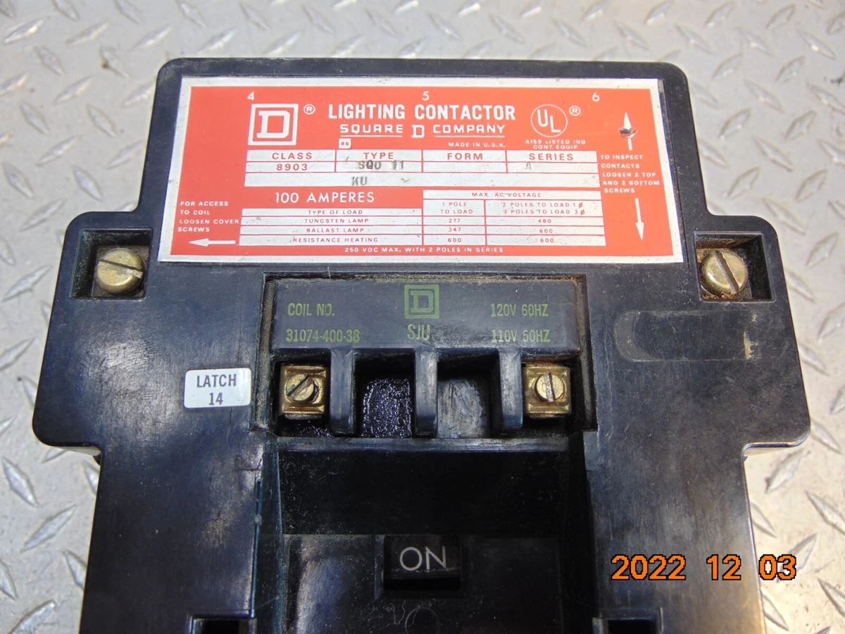 Square D 100 Amp Lighting Contactor Class 8903 Type S | Shelly Lighting