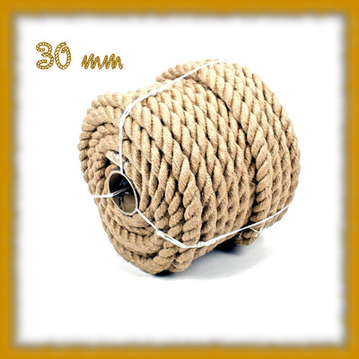 30mm NATURAL JUTE ROPE 3 STRAND BRAIDED TWISTED CORD TWINE SASH | eBay