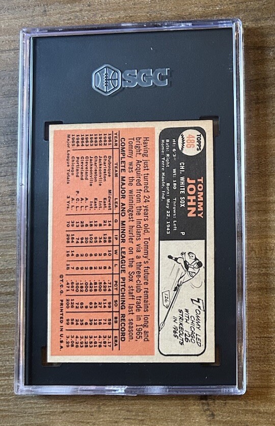 1966 Topps Tommy John Chicago White Sox #486 SGC 7.5 NM+ | eBay