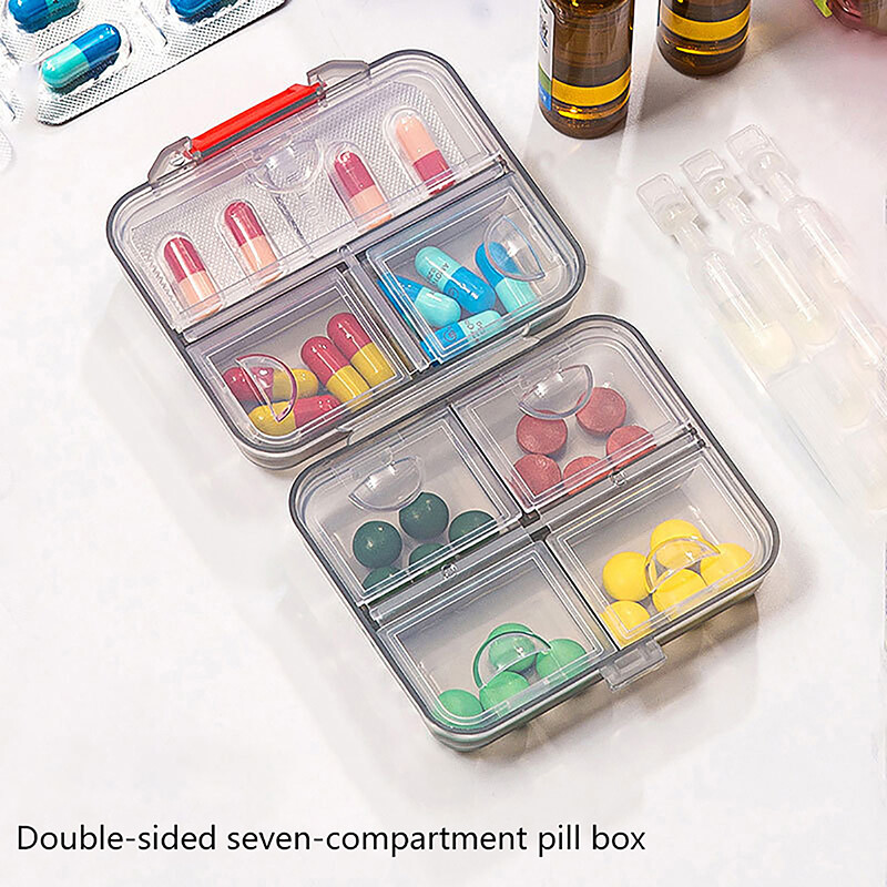 Seven Day Travel Mini Portable Medicine Box Multi Grids Sealed Storage ...