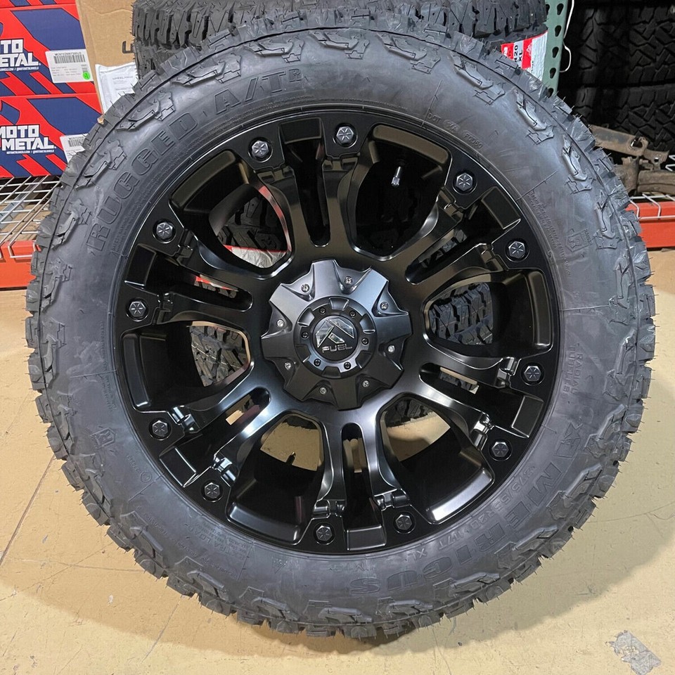 20x9 FUEL D560 Vapor Black Wheels Rims 32" AT Tires 6x5.5 Chevy ...