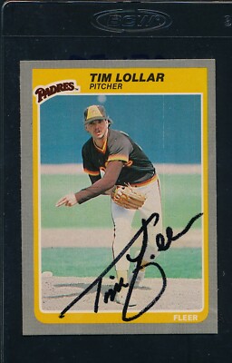 1985 Fleer #39 Tim Lollar Padres Signed Auto *45654 | eBay
