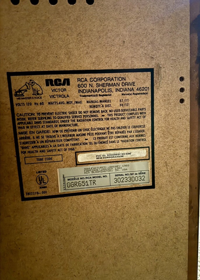 RCA XL-100 Vintage Television Set 1983 Model with Remote | eBay