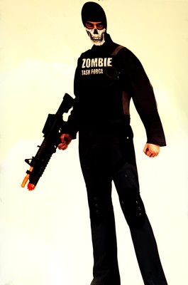 Mens Walking ZOMBIE Task Force Halloween Costume Dead Skeleton SWAT ...