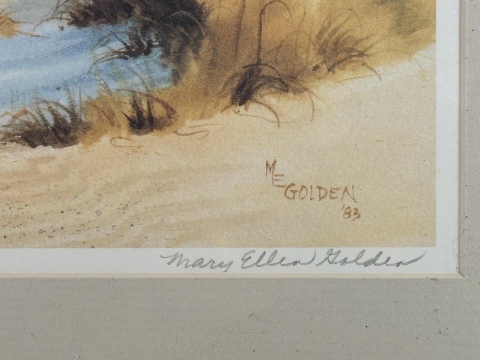 Mary Ellen Golden Carolina Beach Scene Matted Art Print 12x10 Signed | eBay