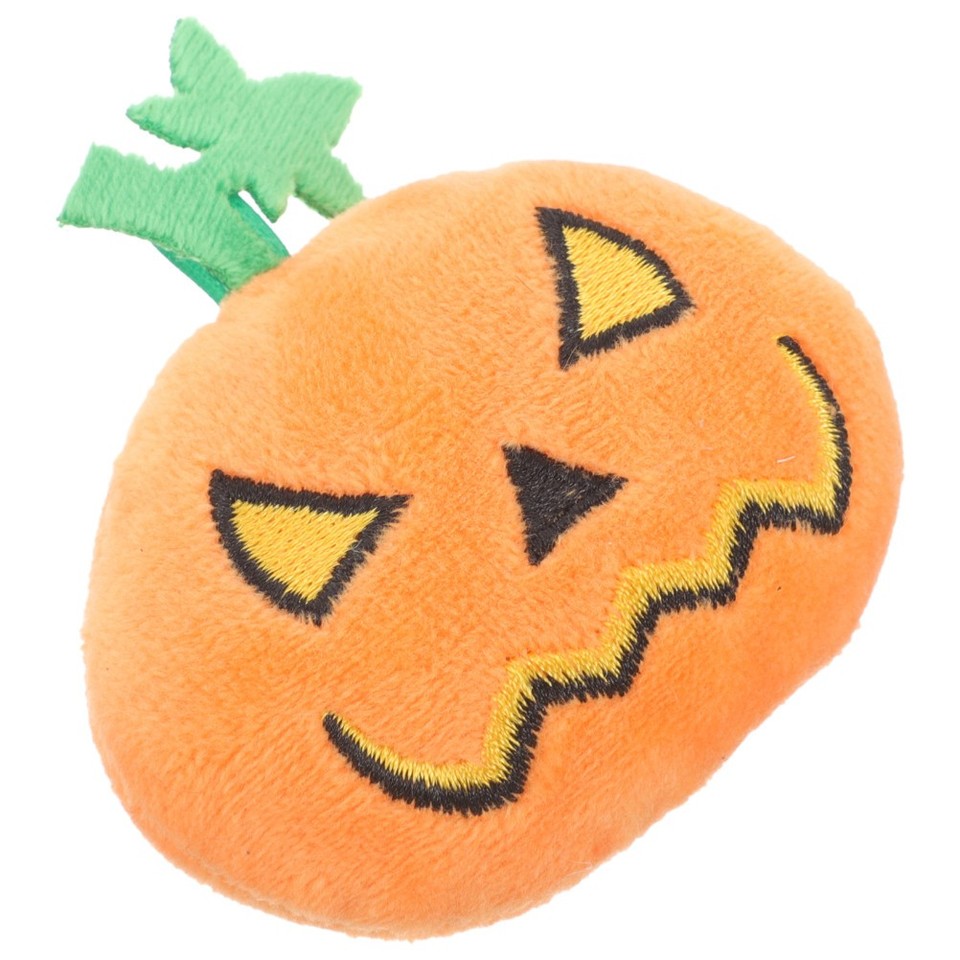 Interactive Cat Toy Plush Halloween Cat Toy Chewing Squeaky Pumpkin Cat ...