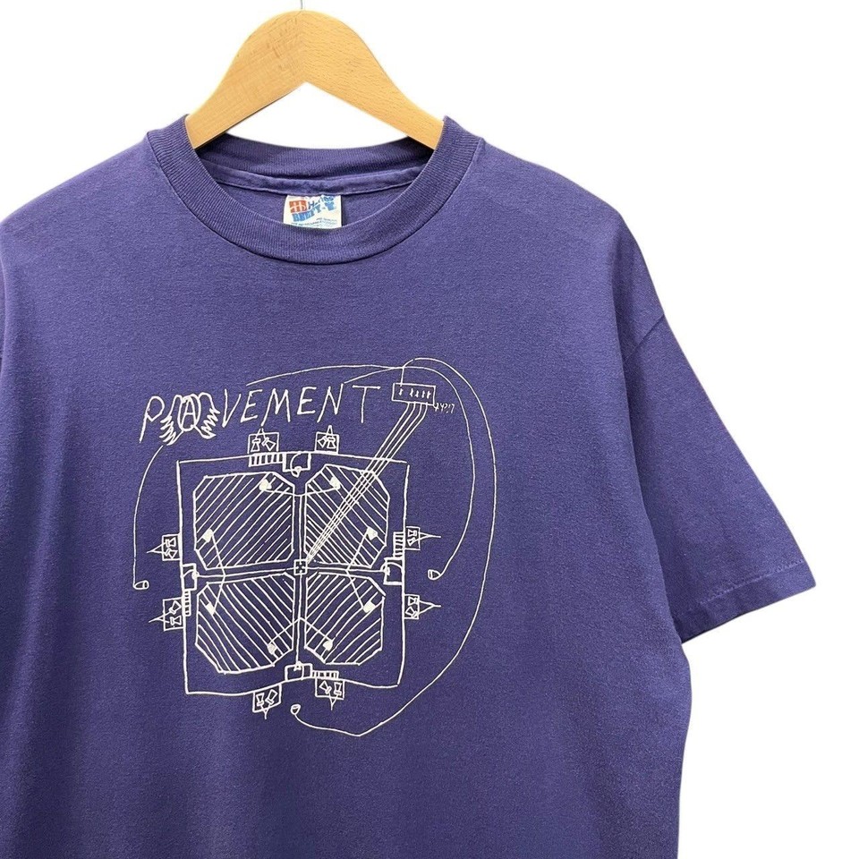 90s PAVEMENT Band T-Shirt Vintage USA Made Navy Fade Size L Rock Tee ...