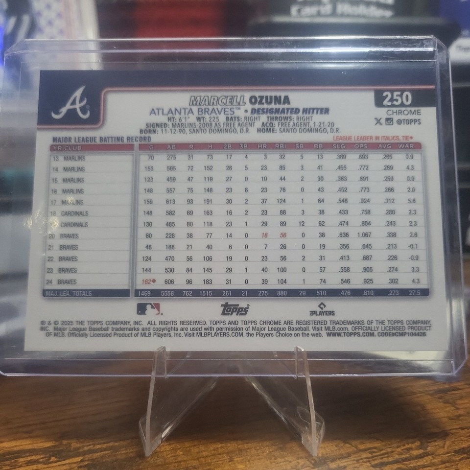 2025 Topps Chrome - Marcell Ozuna #250 Gold RayWave Refractor /50 | eBay