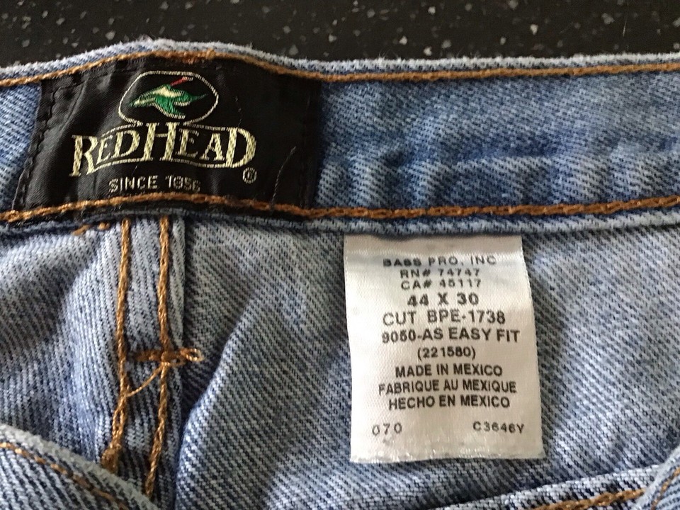Redhead (Bass Pro) Men’s Blue Jeans Easy Fit Size 44/30 | eBay