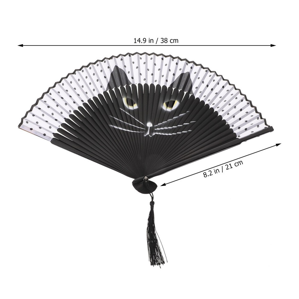 Silk Fans Cat Silk Fan Silk Handheld Fans Kung Fu Fan Folding Cat Hand ...