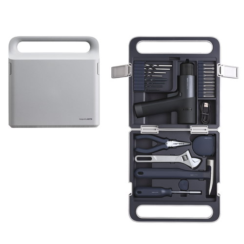 Hoto Tool Set with 12V Brushless Drill, Hammer, Wrench, Pliers and More ...