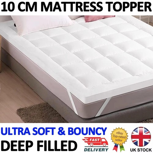 10cm Deep Mattress Topper Luxury Soft Hotel Quality Microfiber All ...