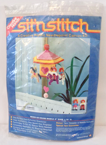 Plastic Needlepoint Canvas Kit Merry Go Round Baby Crib Mobile Creative ...