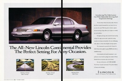 1995 Lincoln Continental Original 2-page Advertisement Print Art Car Ad ...