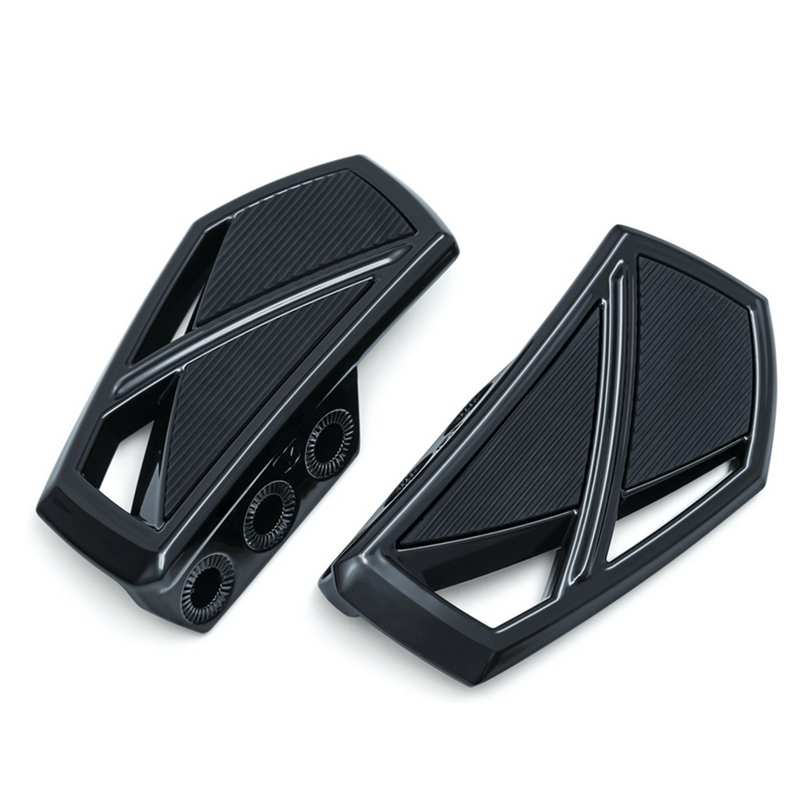 Black Chrome Phantom Mini Boards Floorboards Harley Touring Softail ...