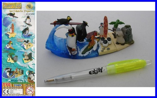 Rare Set 8 Figurine Collection Surf's Up Pingouins Penguins Originelle ...