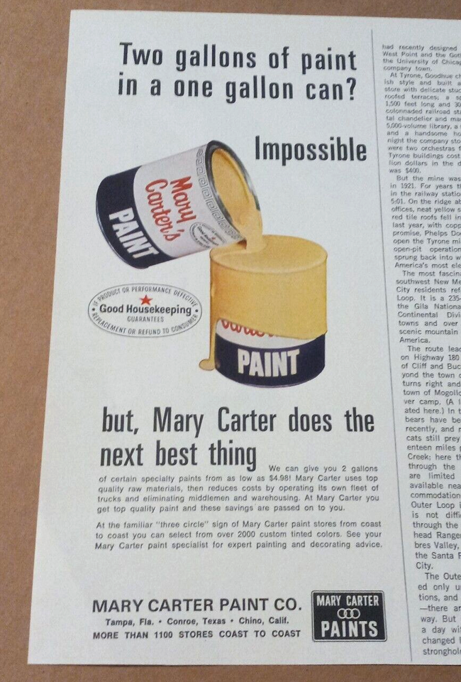 1967 print ad - Mary Carter Paint Company home paints Vintage ...