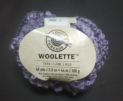 Purple Violet Woolette Yarn by Loops & Threads Super Bulky 48 Yds | eBay