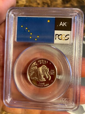 2008 S 25c PCGS PR69 DEEP CAMEO ALASKA Statehood Quarter FLAG LABEL ...