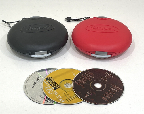 TWO DiscGear Discus CD DVD Holder Hard Shell 2 Side Storage Cases Red ...
