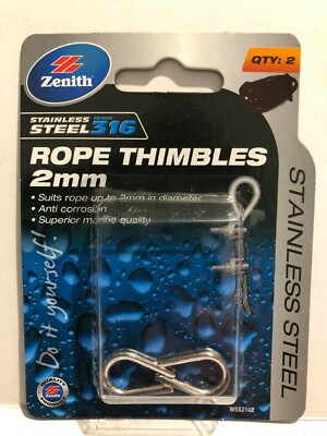 2pcs Zenith ROPE THIMBLES to Secure Eye Outdoor STAINLESS STEEL, 2pcs ...