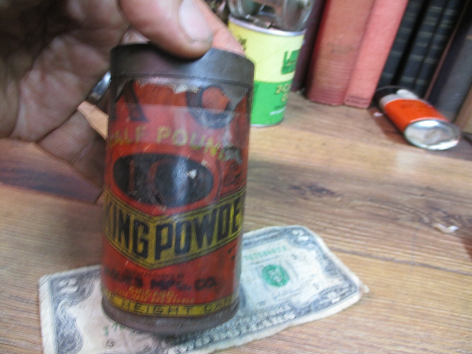 K C BAKING POWDER SODA SPICE TIN CAN COUNTRY STORE ORIGINAL 1/2 POUND ...