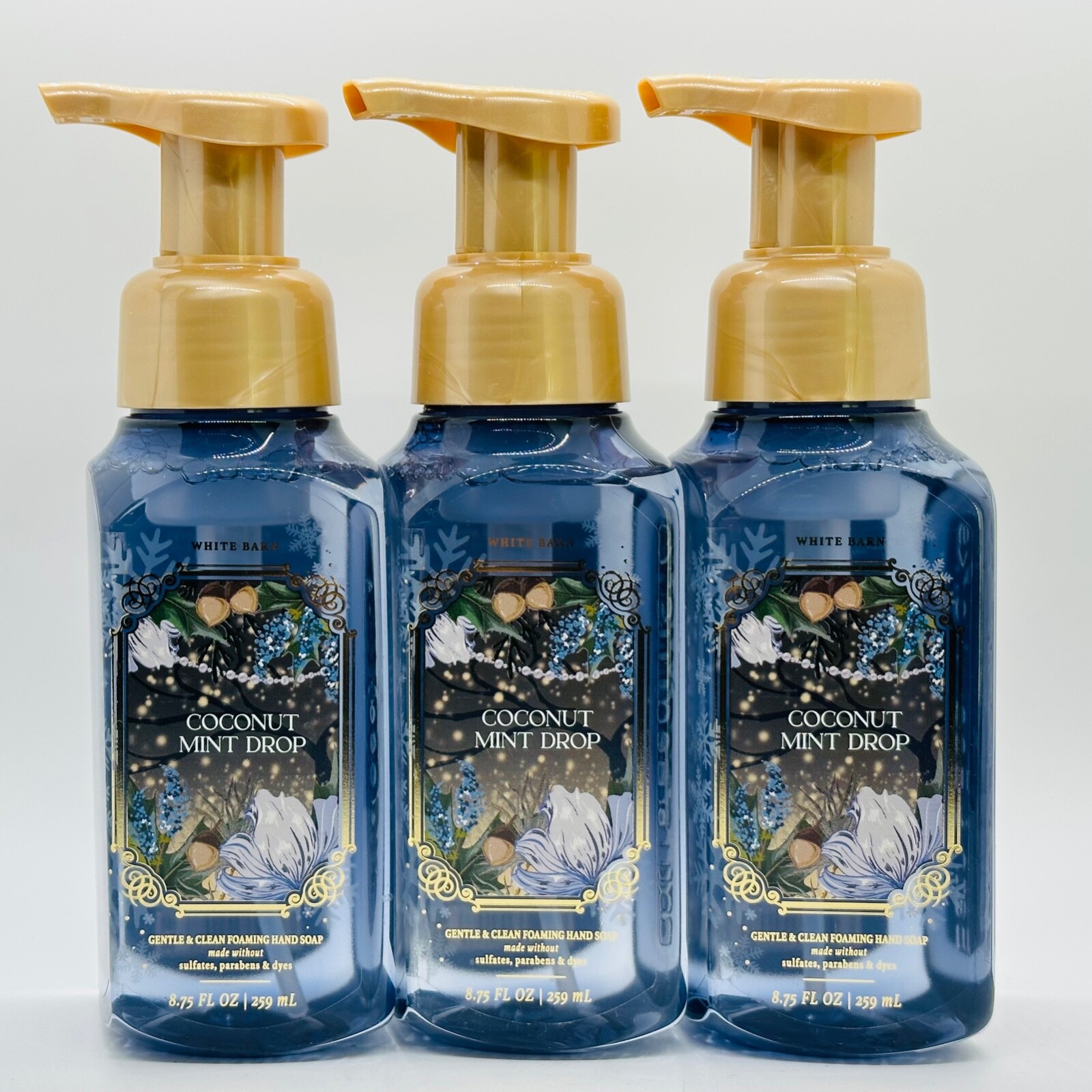 3-Pack Bath & Body Works COCONUT MINT DROP Gentle Foaming Hand Soap 8. ...