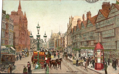 Holborn, London Busy Street Scene Postcard (Postmarked 1905). | eBay