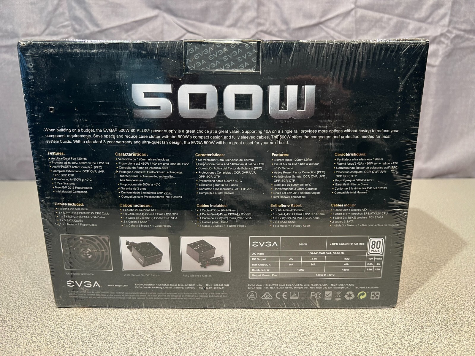 EVGA 500 W1 80Plus 500W Power Supply - 100-W1-0500-KR for sale online ...