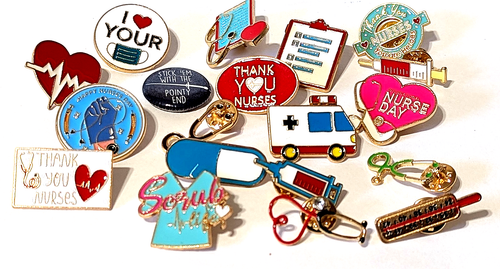 Lot of 19 Nursing Pins ~ Funny, Thanks, Respect, Hospital Doctor ...
