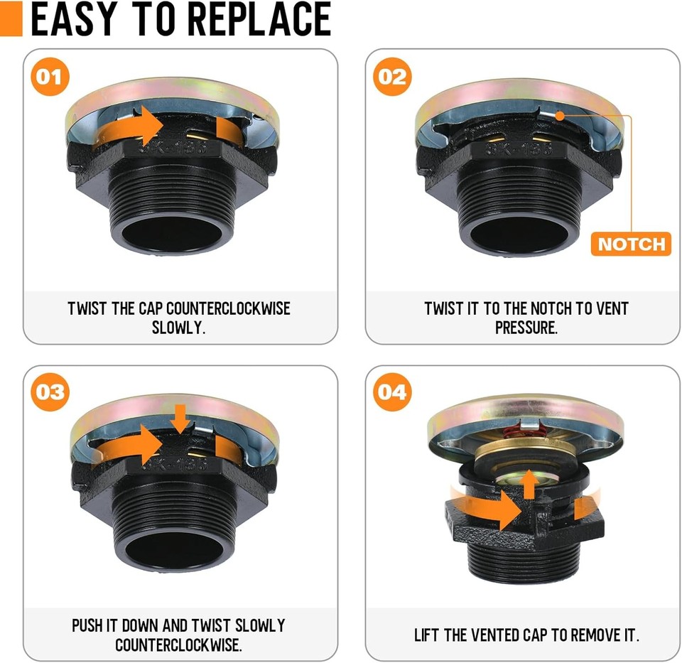 Transfer Tank Vented Fuel Cap W/Threaded Neck,Diesel Tank Cap with 2 ...