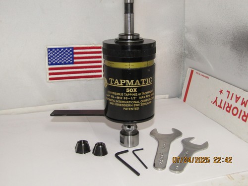 Tapmatic 50X Reversible Tapping Attachment,1/2" Shank, 2 collets ...