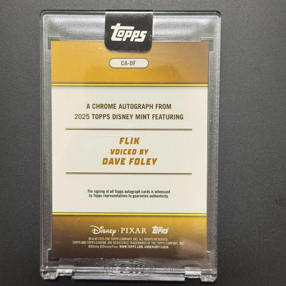Dave Foley 2025 Topps Disney Mint Encased Chrome Refractor Auto 65/75 ...