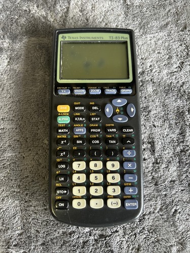Texas Instrument TI-83 Plus Graphing Calculator NO Cover WORKS Black ...