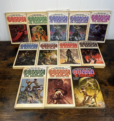 Lot (12) Conan Vintage Paperbacks Robert Howard / Frazetta & Jones ...