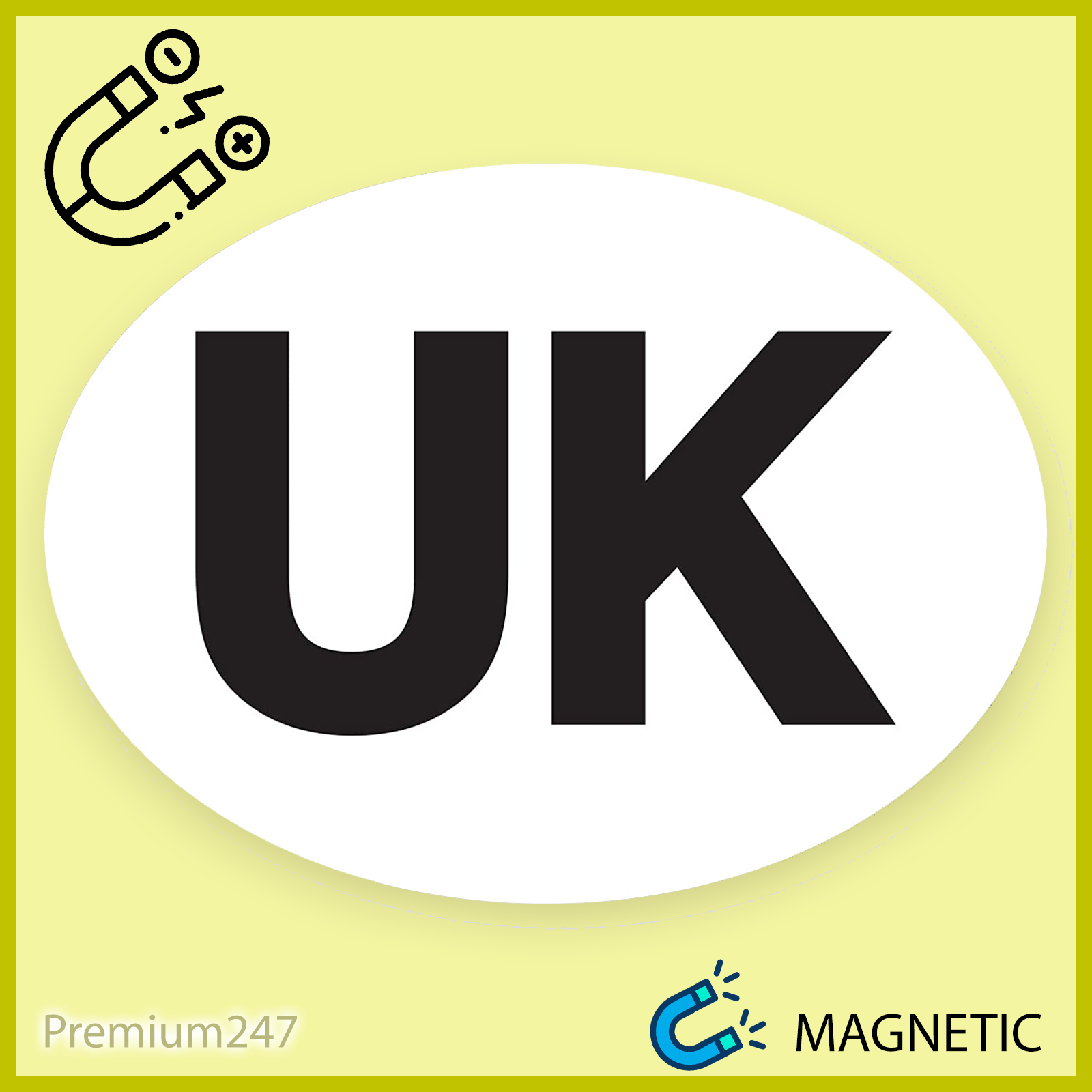Magnetic UK Car Sticker Oval Euro Car Van Lorry UK Removeable Plate ...